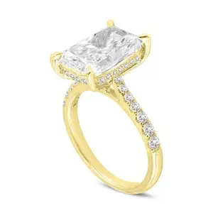 LUVMYJEWELRY Ctw Radiant Cut Lab Grown Diamond Engagement Ring - 14k Yellow Gold