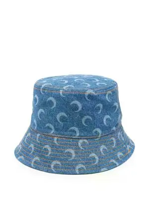 MARINE SERRE Moon-print Bucket Hat - Blue