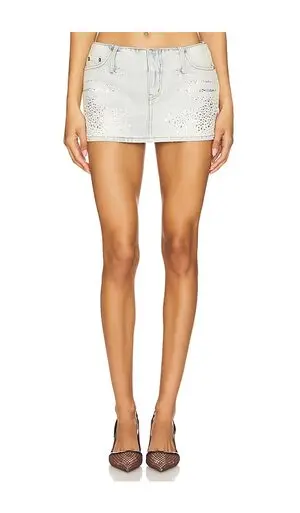MARRKNULL Embellished Denim Mini Skirt