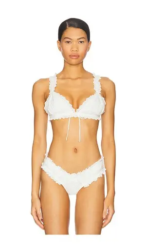 For Love & Lemons Edie Eyelet Bralette - White