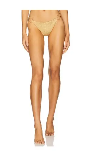 Luli Fama Golden Sunset Ring Brazilian Bikini Bottom - Gold