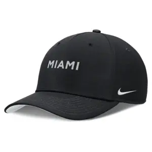Nike Miami Marlins Rise Dri-fit Mlb Adjustable Hat - Black