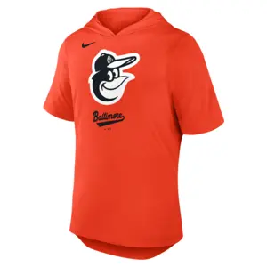 Nike Baltimore Orioles Logo Dri-fit Mlb Hooded T-shirt - Orange