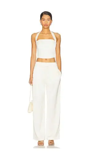 FLEUR DU MAL Satin Halter Corset Top