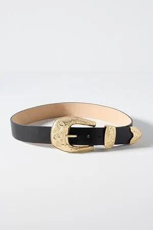 Streets Ahead Big Buckle Western Belt - Black