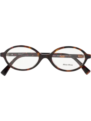 Miu Miu Oval-frame Acetate Optical Glasses - Tortoiseshell