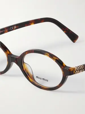 Miu Miu Oval-frame Acetate Optical Glasses