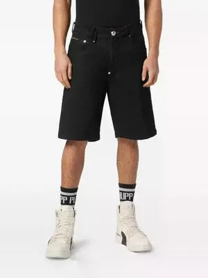 Philipp Plein Formentera Skull Denim Shorts