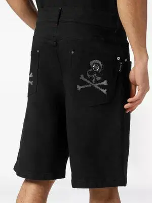 Philipp Plein Formentera Skull Denim Shorts
