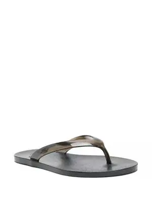 ANCIENT GREEK SANDALS Translucent Design Flip Flops - Black