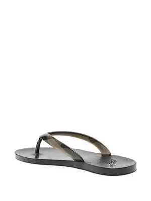 ANCIENT GREEK SANDALS Translucent Design Flip Flops - Black