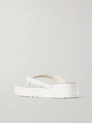 GIANVITO ROSSI Tahiti Leather Platform Flip Flops