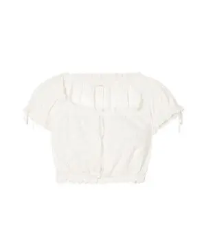 DÔEN Nera Broderie Anglaise Organic Cotton Blouse White