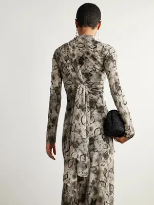 CORTANA Meena Printed Silk-georgette Wrap Jacket