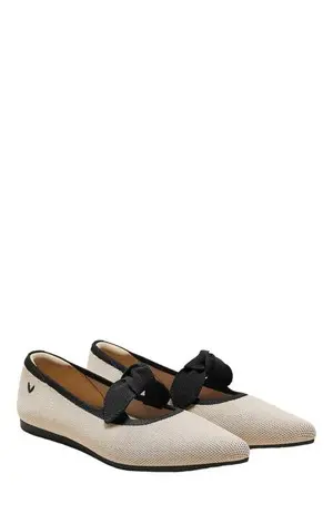 Vivaia Pointed-toe Bow Flats - Almond Black