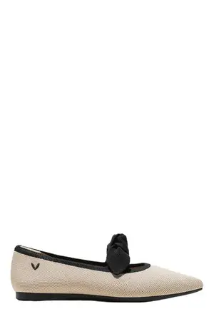 Vivaia Pointed-toe Bow Flats - Almond Black