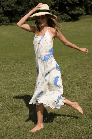 GUADALUPE DESIGN Printed Linen Dress