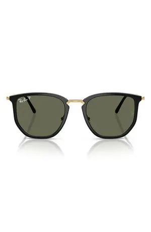 Ray-ban 53mm Polarized Irregular Sunglasses - Black