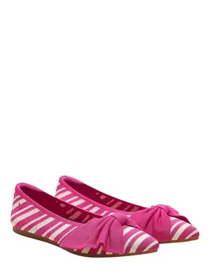 Vivaia Pointed-toe Bow Flats - Fuchsia Multi Stripe