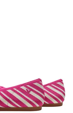 Vivaia Pointed-toe Bow Flats - Fuchsia Multi Stripe