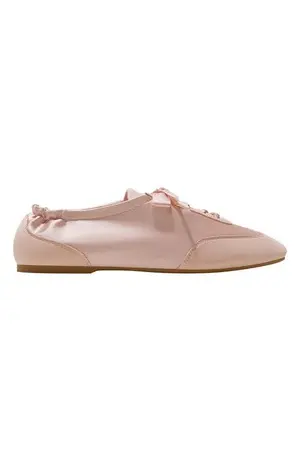 Vivaia Cristina Square-toe Satin Ballet Sneakers - Peach Blush