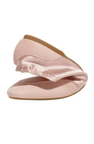 Vivaia Cristina Square-toe Satin Ballet Sneakers - Peach Blush