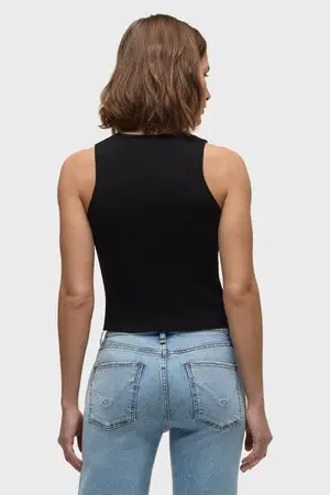 Hudson Jeans Sleeveless V-neck Sweater - Black