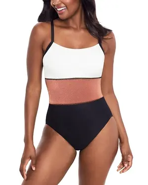 Miraclesuit Spectra Trifecta One Piece Swimsuit Bronze Brown