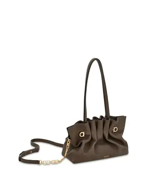 FERRAGAMO Piercing Shoulder Bag - Concrete
