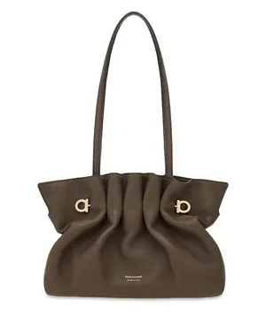 FERRAGAMO Piercing Shoulder Bag - Concrete