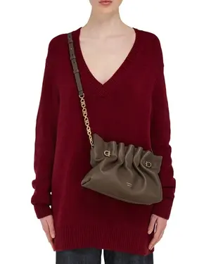 FERRAGAMO Piercing Shoulder Bag - Concrete
