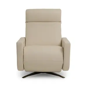 AMERICAN LEATHER Cloud Comfort Solace Motion Recliner - Bison White/antique Brass -star Base