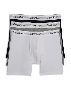 Calvin Klein Icon Cotton Stretch Boxer Briefs, Pack Of 3 Gray/black/white