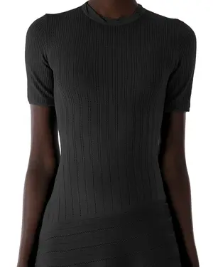 JASON WU Pointelle Knit Short Sleeve Dress