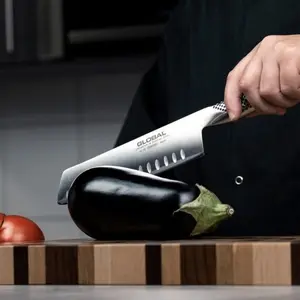 GLOBAL Stainless Steel 6 Hollow Edge Nakiri Vegetable Knife