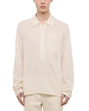 Helmut Lang Linen Polo Sweater - Ivory