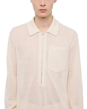 Helmut Lang Linen Polo Sweater - Ivory