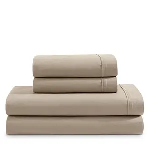 Calvin Klein Washed Percale Cotton Sheet Set, Twin Camel Brown