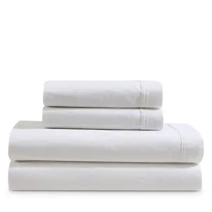 Calvin Klein Washed Percale Cotton Sheet Set, Twin - White
