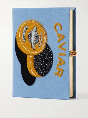 OLYMPIA LE-TAN Caviar Embroidered Clutch - Blue