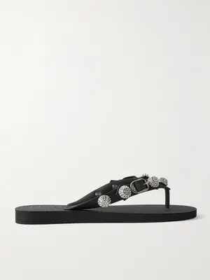 Balenciaga Cagole Embellished Flip Flops
