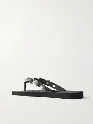 Balenciaga Cagole Embellished Flip Flops