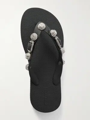 Balenciaga Cagole Embellished Flip Flops