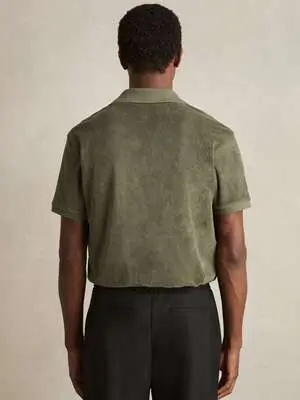 REISS Eden Cotton Blend Towelling Shirt
