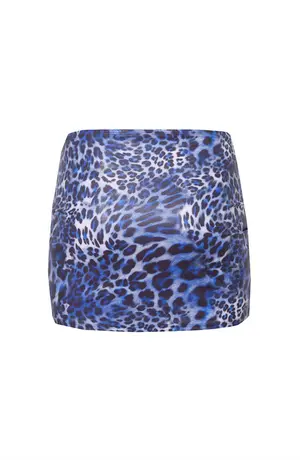 LUNA B Grace Mini Skirt - Leopard Blue