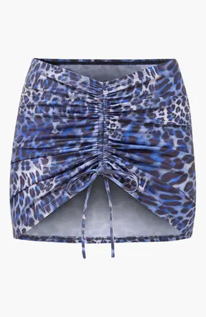 LUNA B Grace Mini Skirt - Leopard Blue