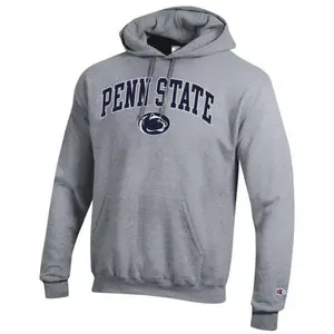Champion Penn State Nittany Lions Arched Logo Fleece Pullover Hoodie - Heather Gray