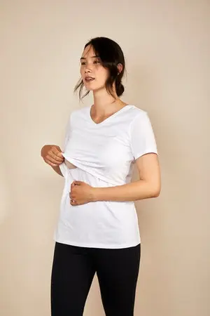THE BSHIRT Nursing V-neck T-shirt - White