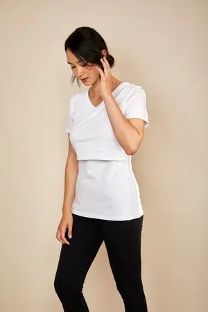 THE BSHIRT Nursing V-neck T-shirt - White