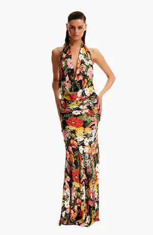 LUNA B WOLF Siren Maxi Dress - Printed Black